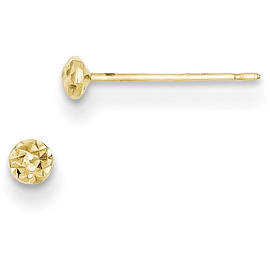 Primal Gold 14 Karat Yellow Gold 3mm Puff Circle Post Earrings ...