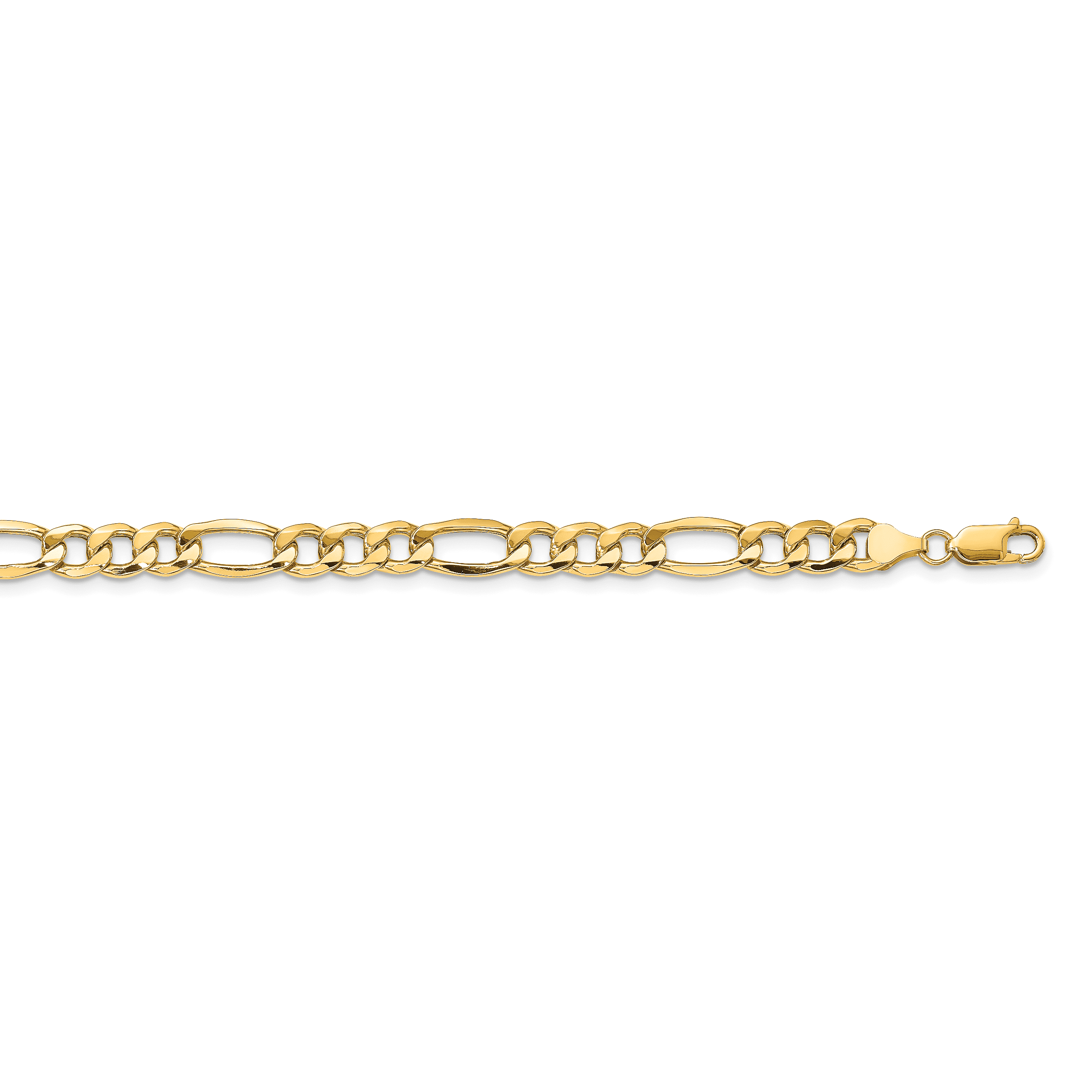 Primal Gold 14 Karat Yellow Gold 8.5mm Semi-solid Figaro Chain ...