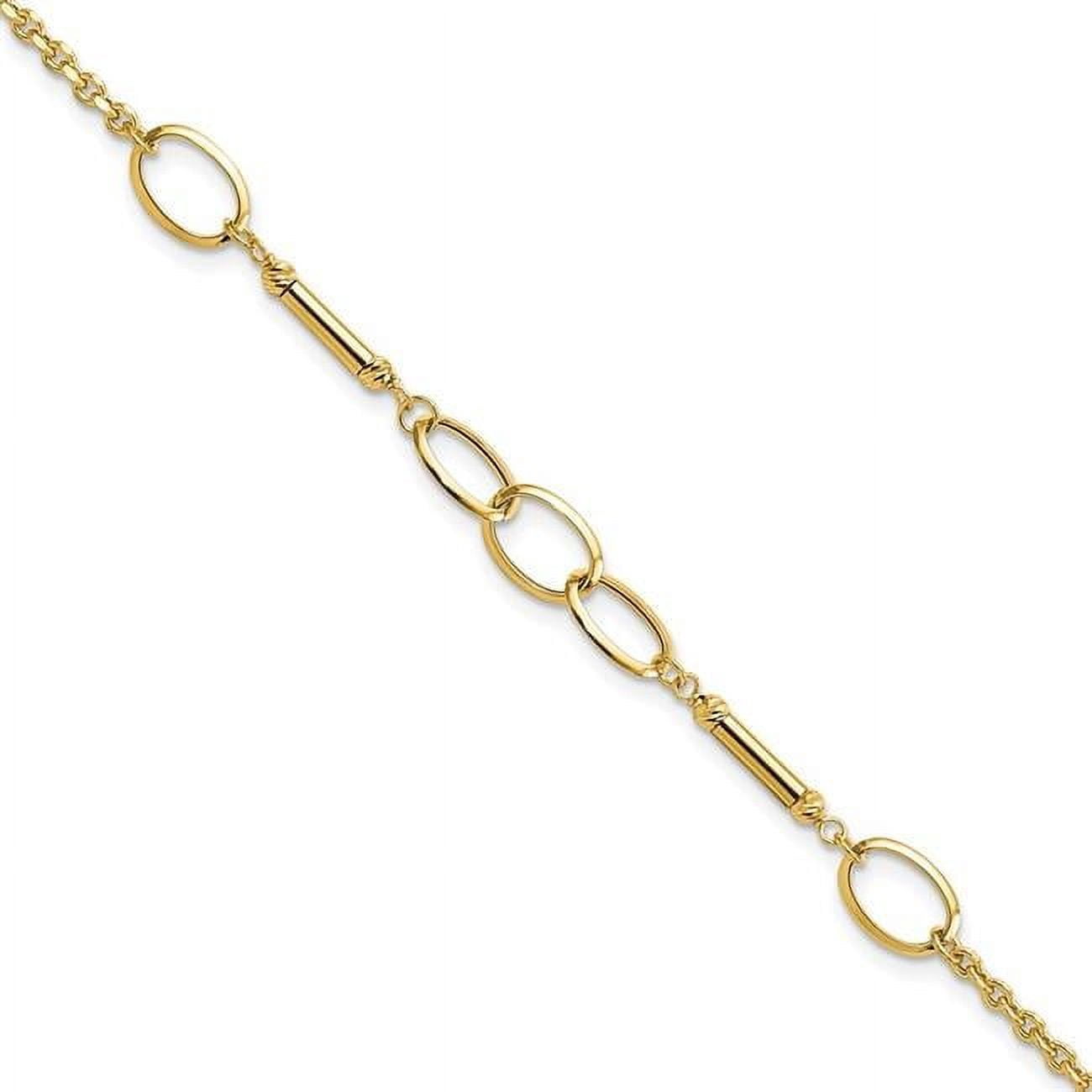 Primal Gold 14 Karat Yellow Gold Bars and Links Bracelet - Walmart.com