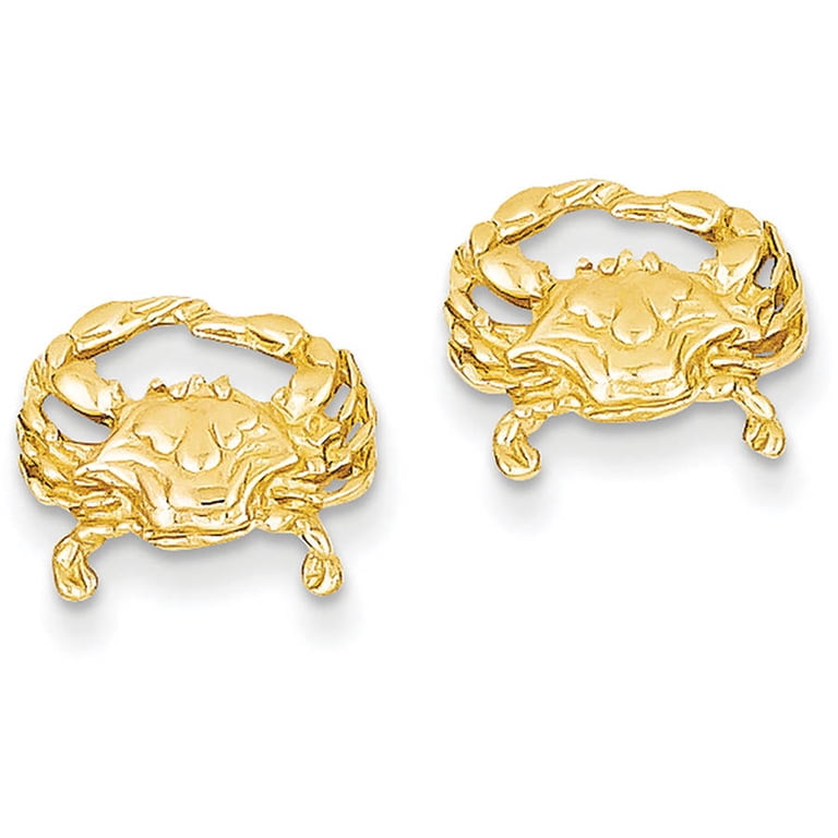 Gold Crab Earrings