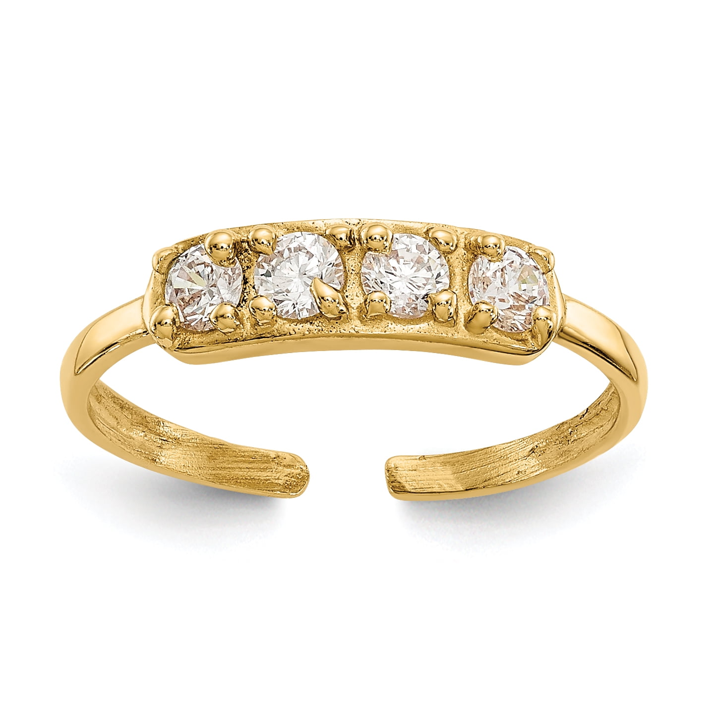 Primal Gold Solid 14 Karat Yellow Gold Cubic Zirconia Toe Ring ...