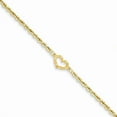 Primal Gold 14 Karat Real Yellow Gold Diamond-cut Open Heart Rope ...