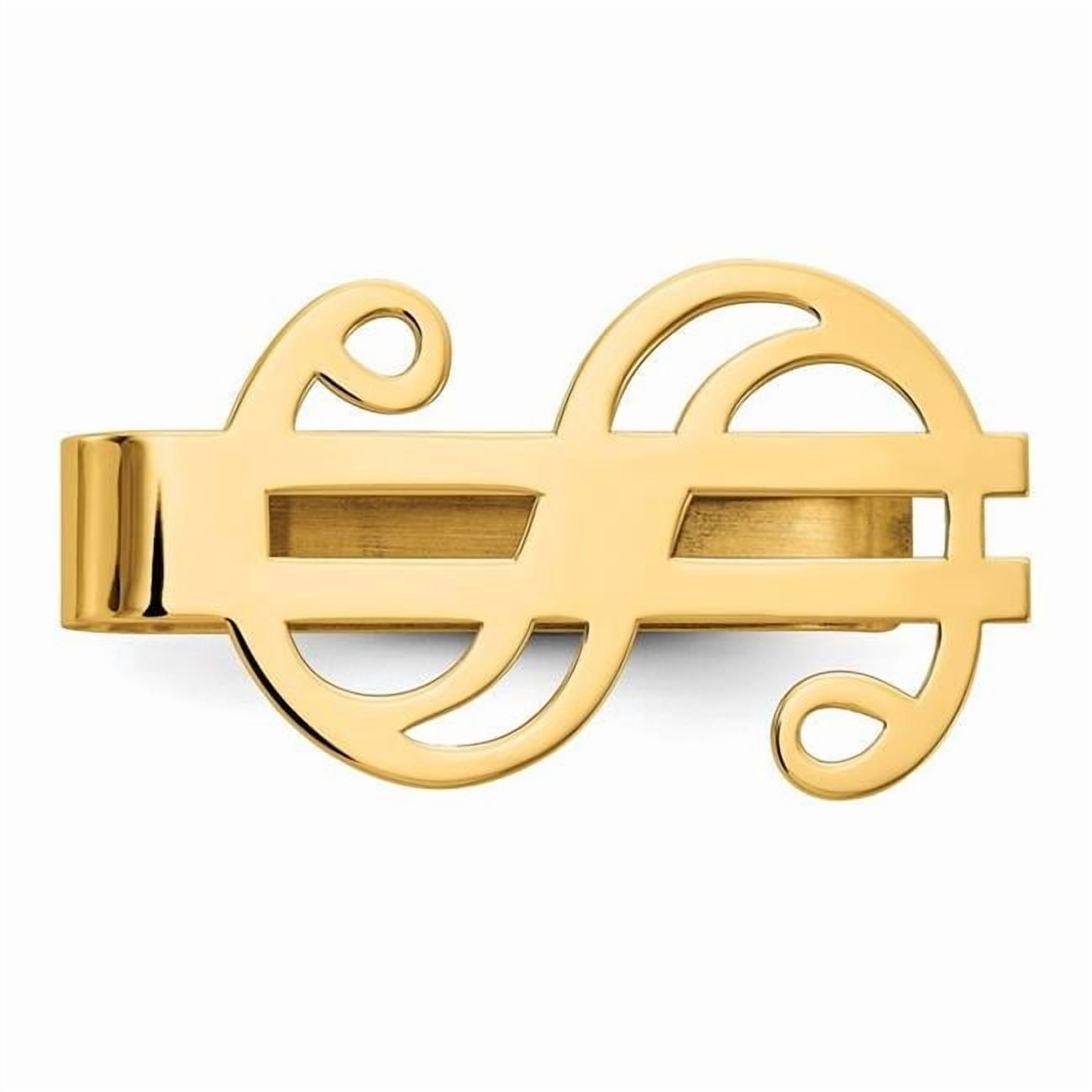 Primal Gold 14 Karat Yellow Gold Dollar Sign Polished Money Clip ...
