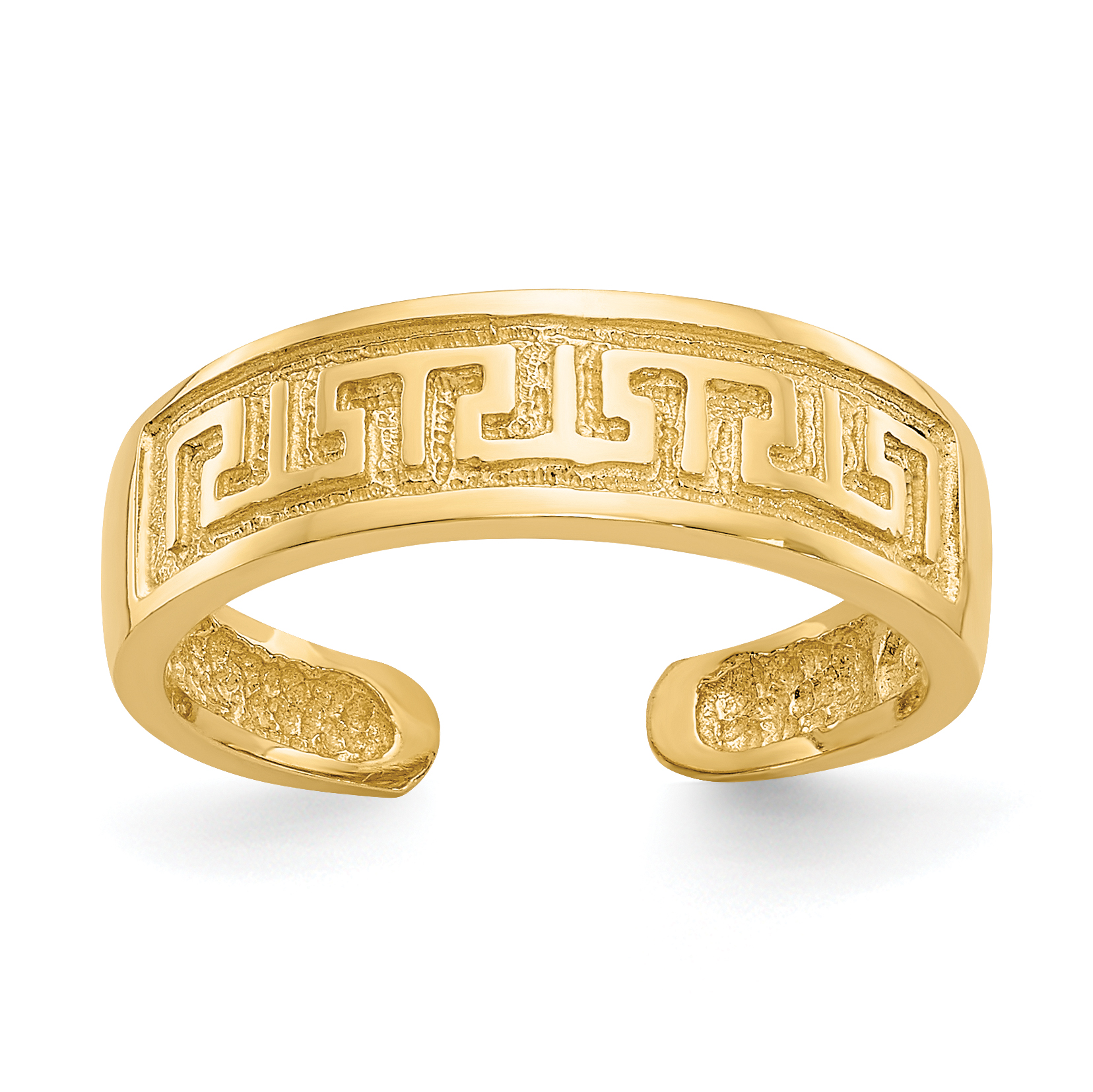 Primal Gold 14 Karat Yellow Gold, Solid Greek Key Toe Ring for Women ...