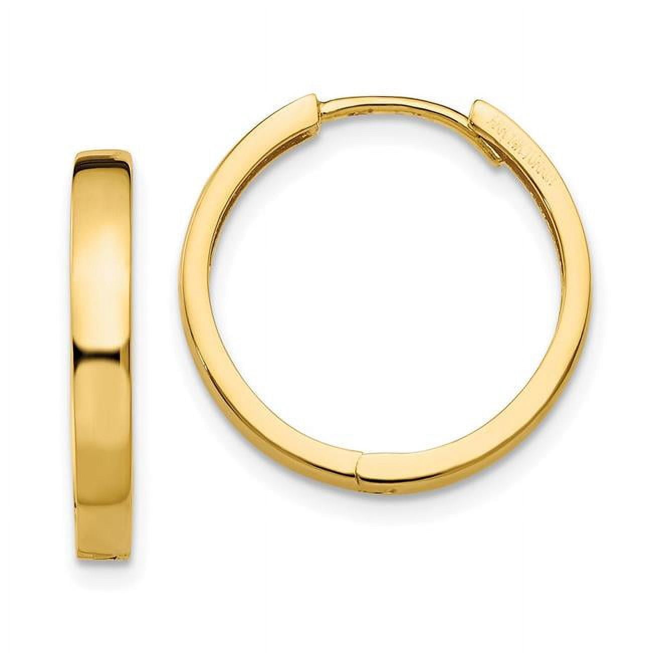 Primal Gold 14 Karat Yellow Gold Hinged Hoop Earrings - Walmart.com