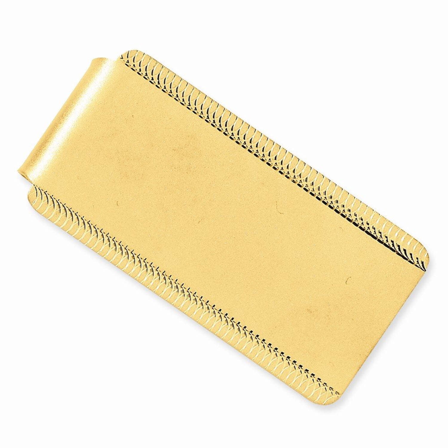 Primal Gold 14 Karat Yellow Gold Men's Engraveable Sandblast Edge Money ...