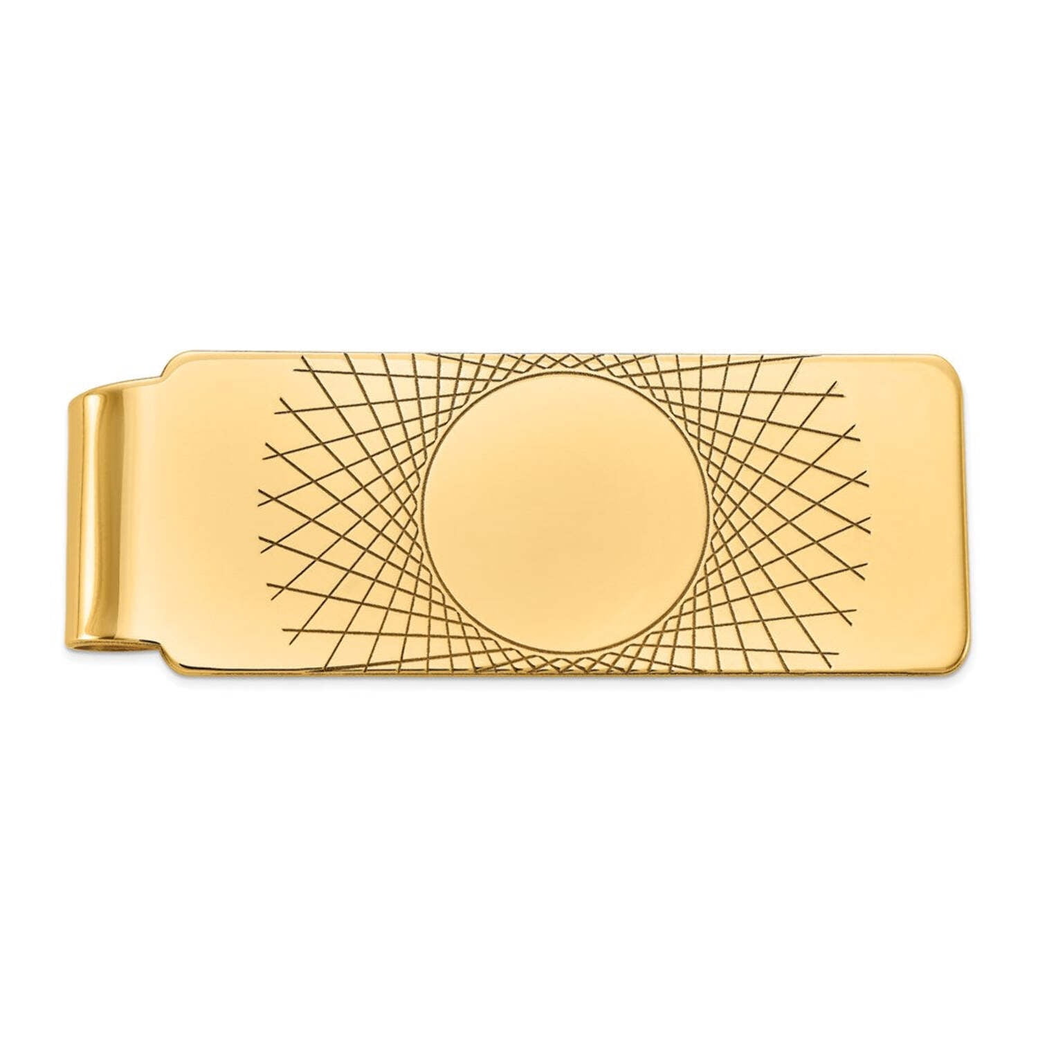 Primal Gold 14 Karat Yellow Gold Men's Geometric Design Money Clip ...