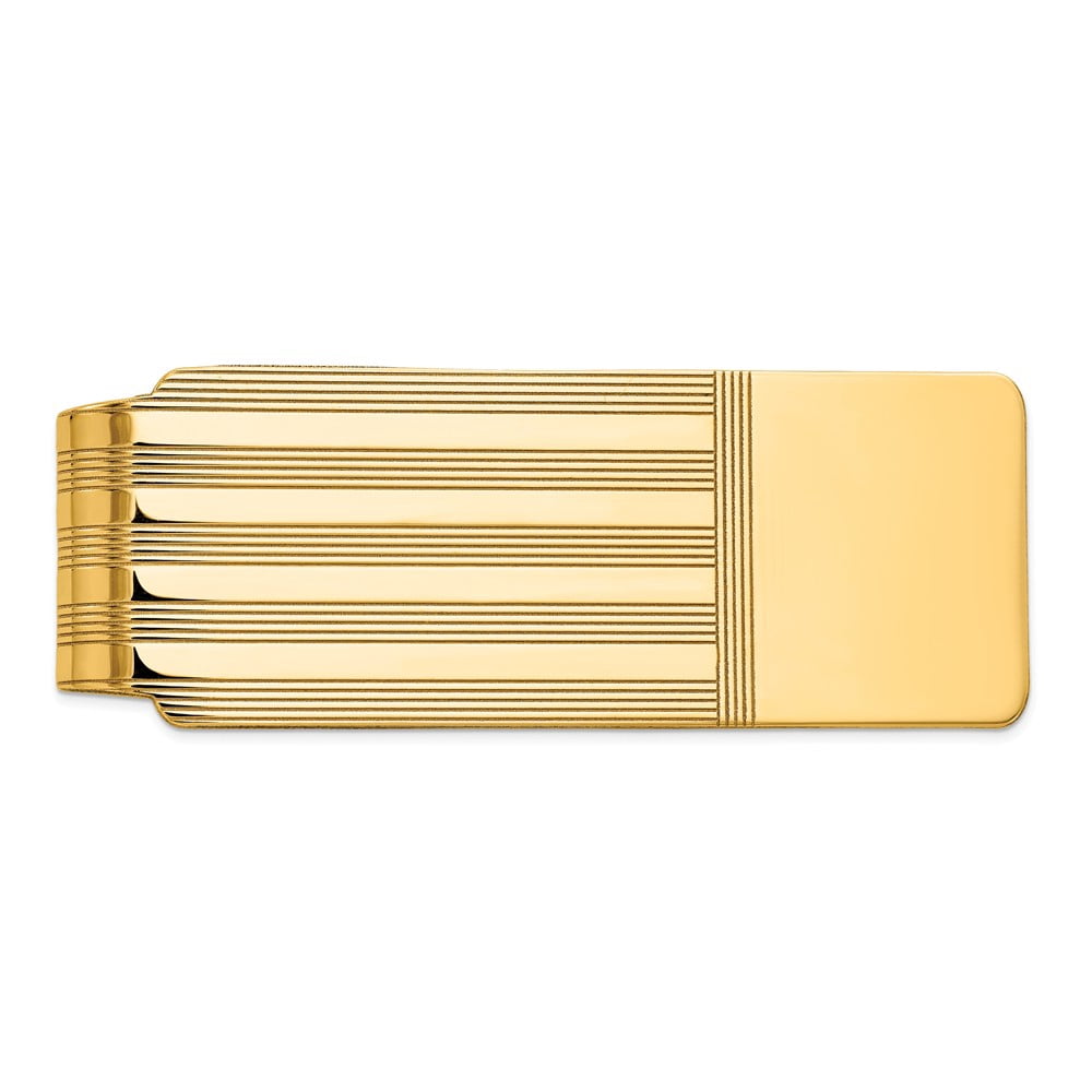 Primal Gold 14 Karat Yellow Gold Men's Grooved Money Clip - Walmart.com
