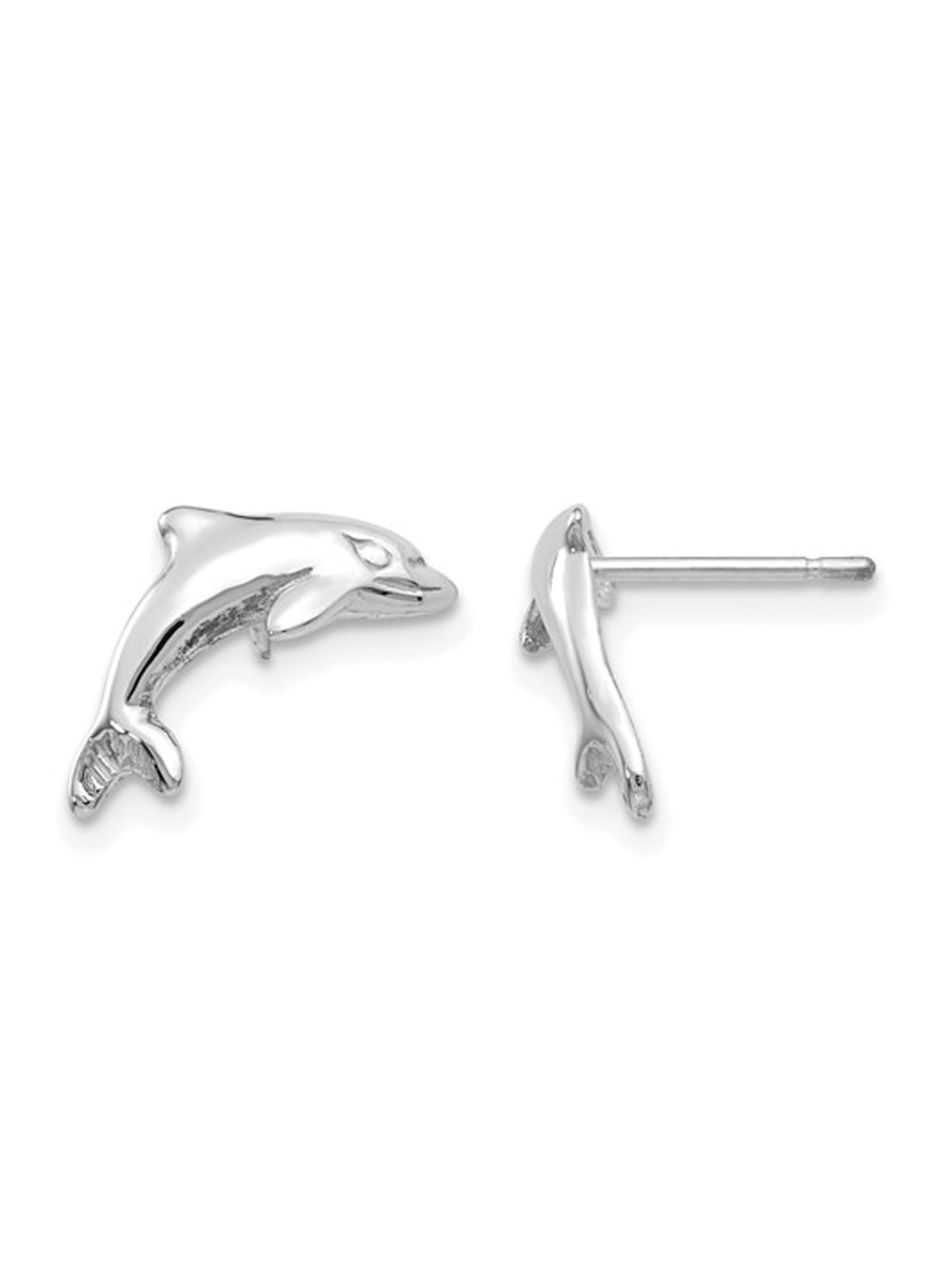 Primal Gold 14K White Gold Dolphin Earrings - Walmart.com