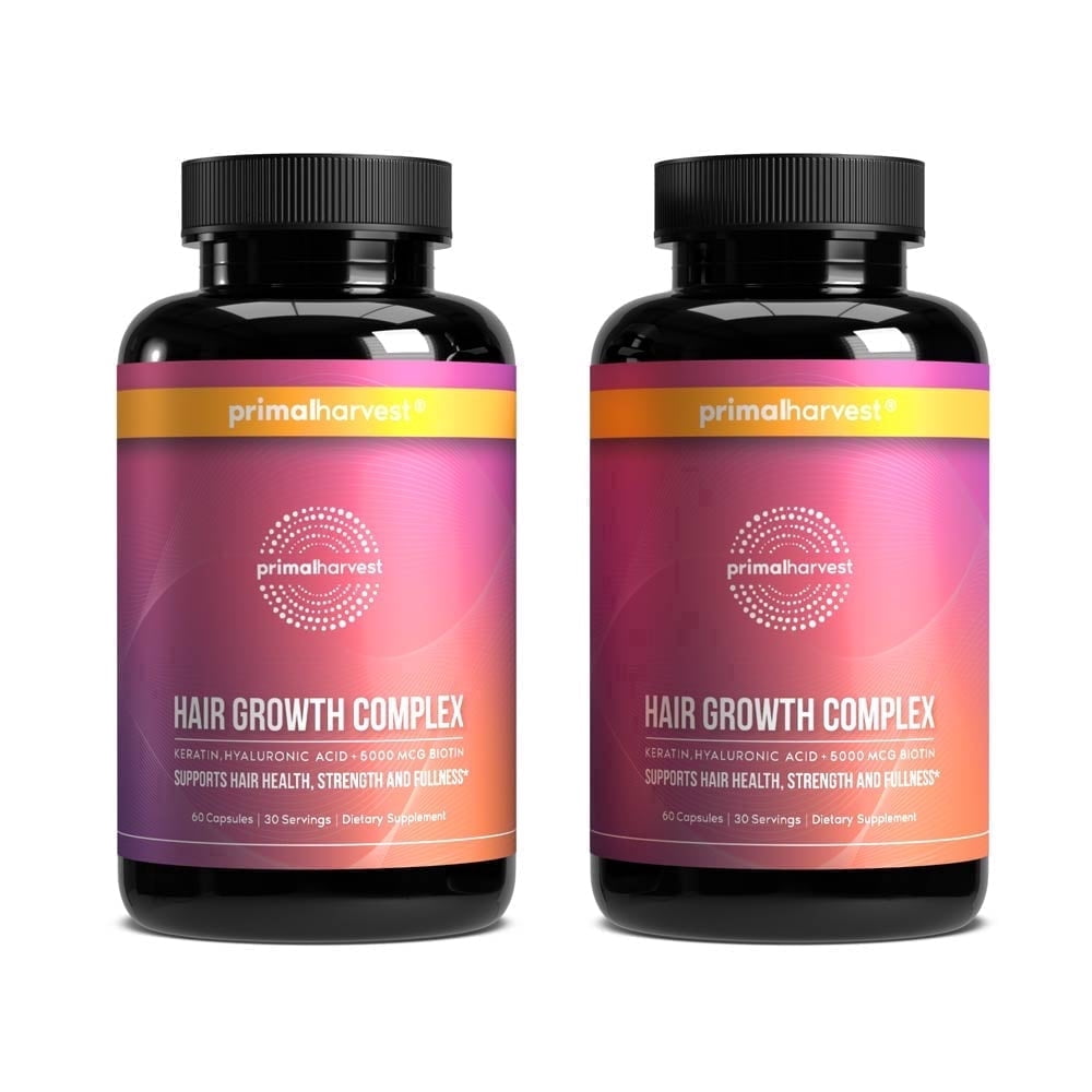 Primal Harvest, Hair Growth Complex, 120 Capsules, 2 Pack - Walmart.com