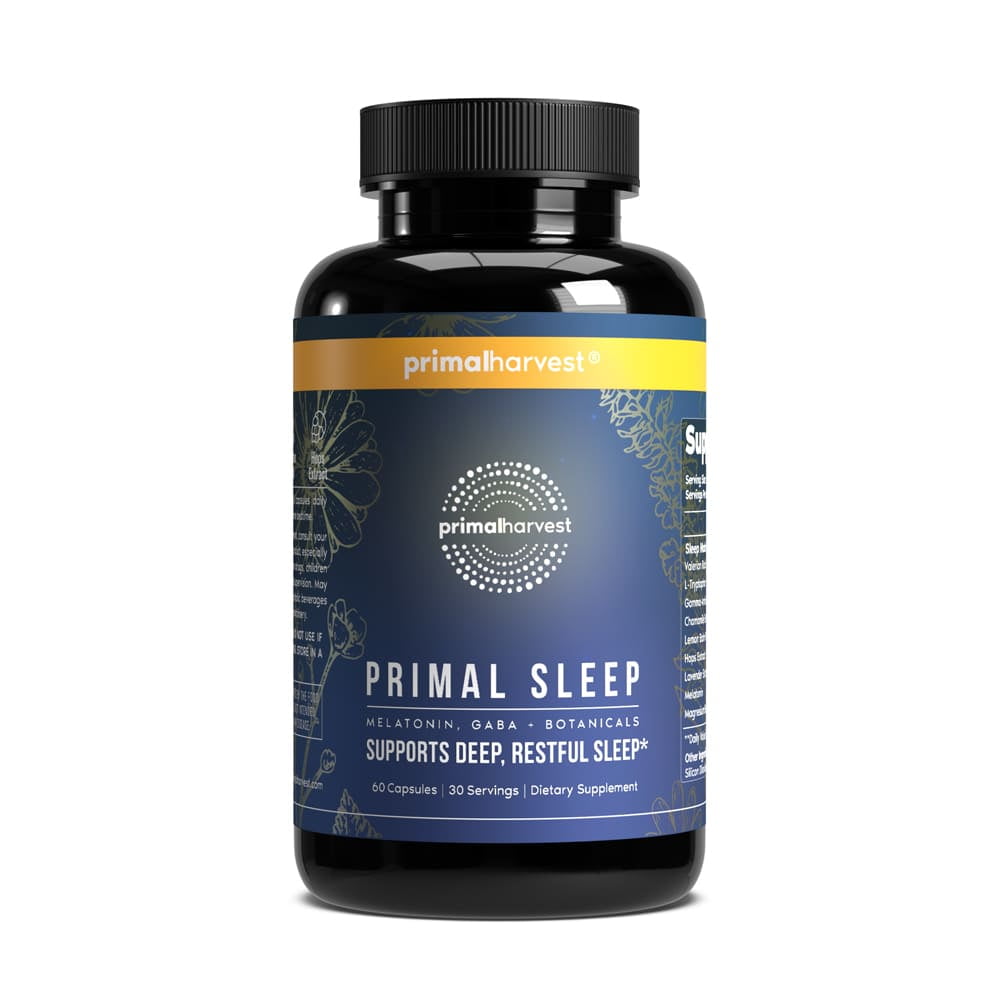 Primal Harvest Sleep Supplement with Valerian, L-Tryptophan, GABA ...