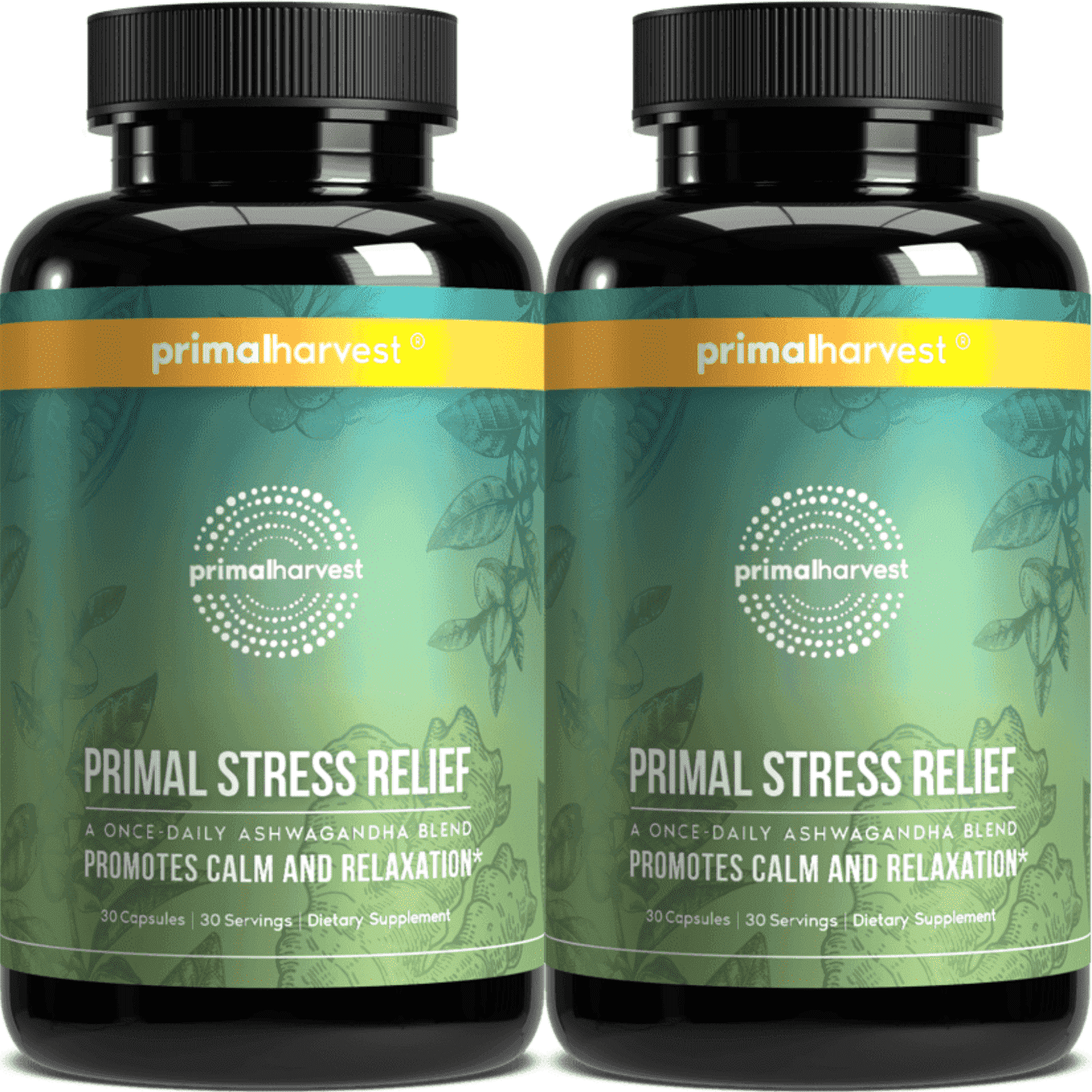 Primal Harvest Primal Stress Relief 2 Pack: Natural Herbal Complex, 60 ...