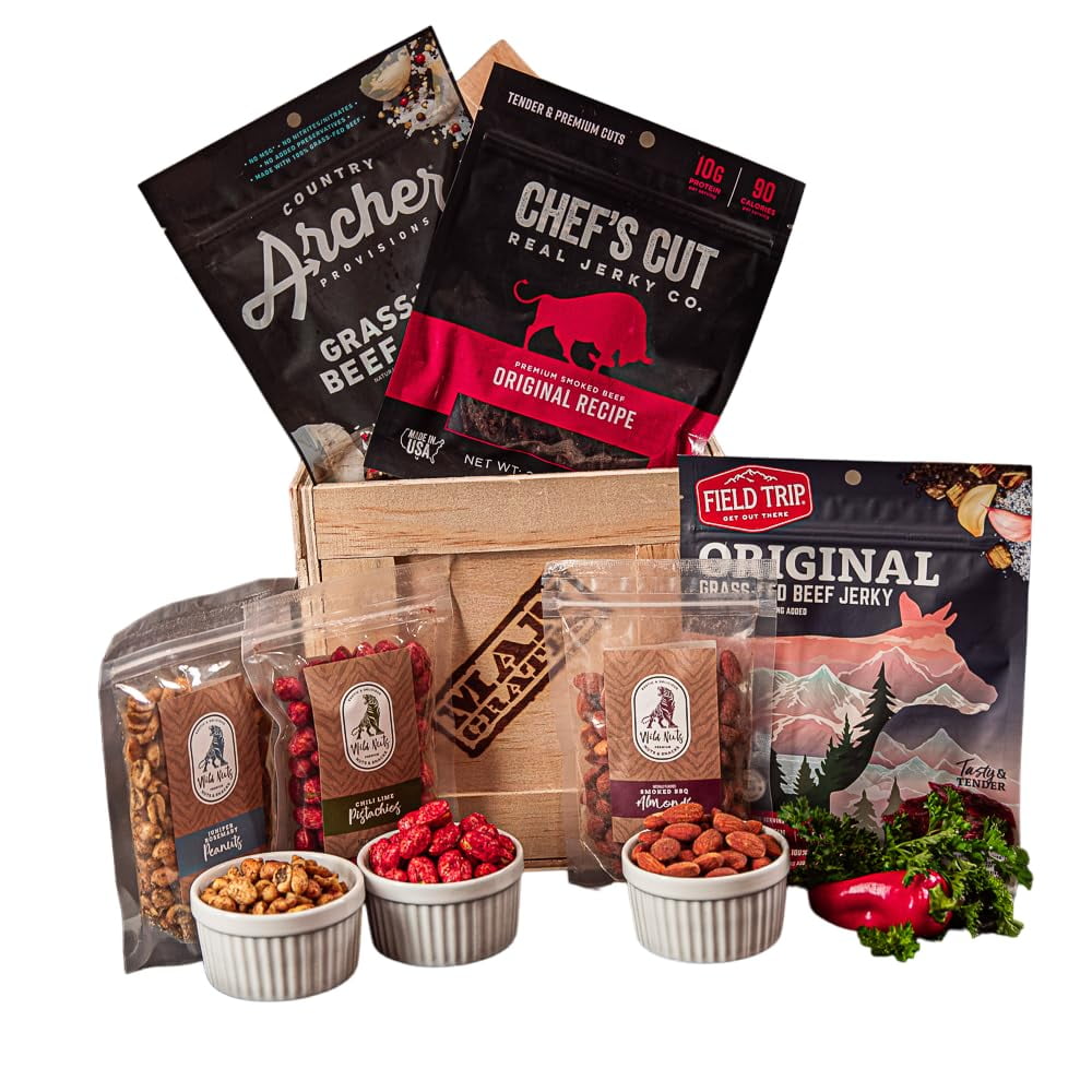 Primal Hunger Crate – Includes 3 Quality Packs of Seasoned Jerky Meat ...