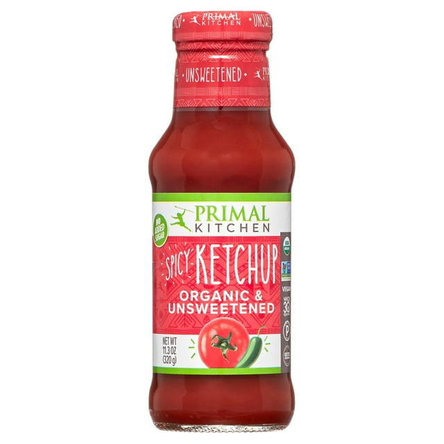 Primal Kitchen Organic & Unsweetened Spiced Ketchup 11.3 oz - Gluten-Free, Dairy-Free Condiment ...