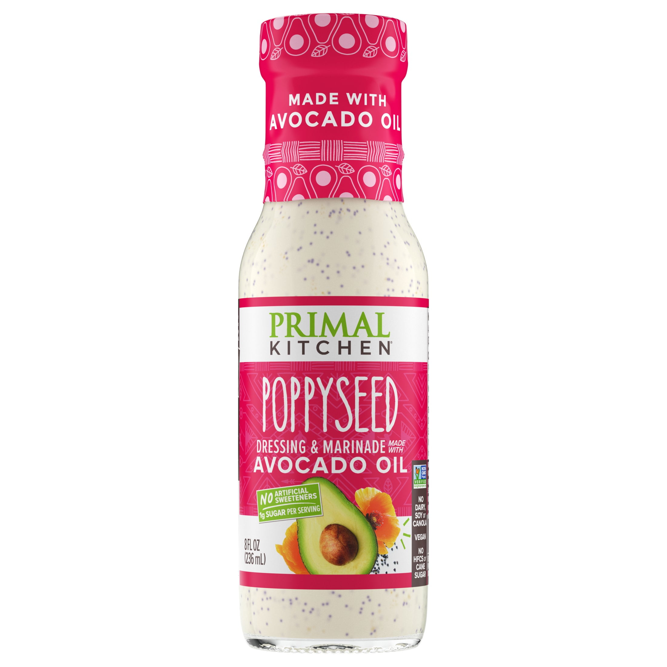 Primal Kitchen Dressing and Marinade, Avocado Oil, Poppyseed, 8 fl oz ...