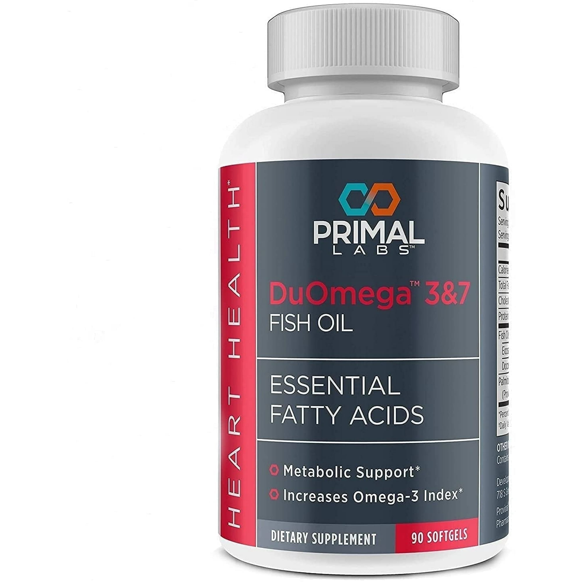 Primal Labs DuOmega 3&7 Fish Oil Supplement with Omega 3 - 90 Count ...