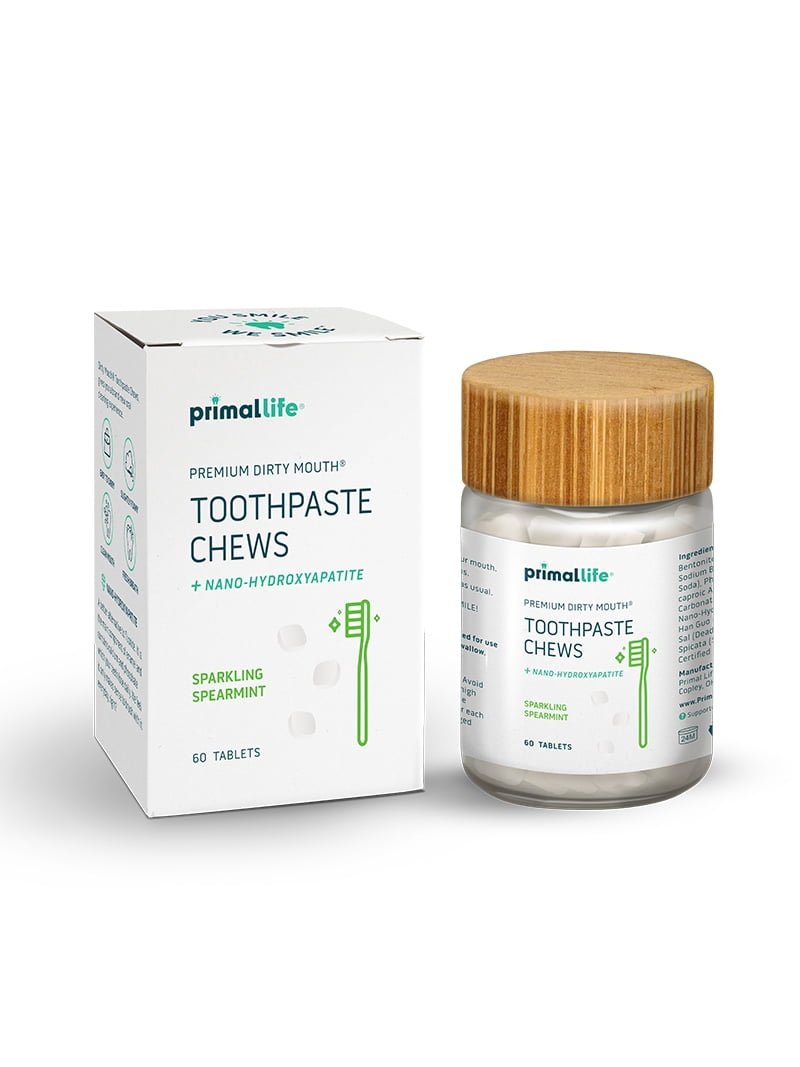 Primal Life Organics Toothpaste Chews, Spearmint, 60 Tablets, Vegan ...