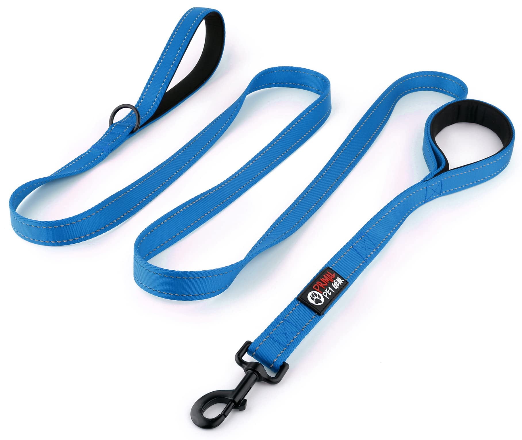 Primal Pet Gear Dog OIF8 Leash 8ft Long - Blue - Padded Two Handle - Heavy Duty - Double Handles ...
