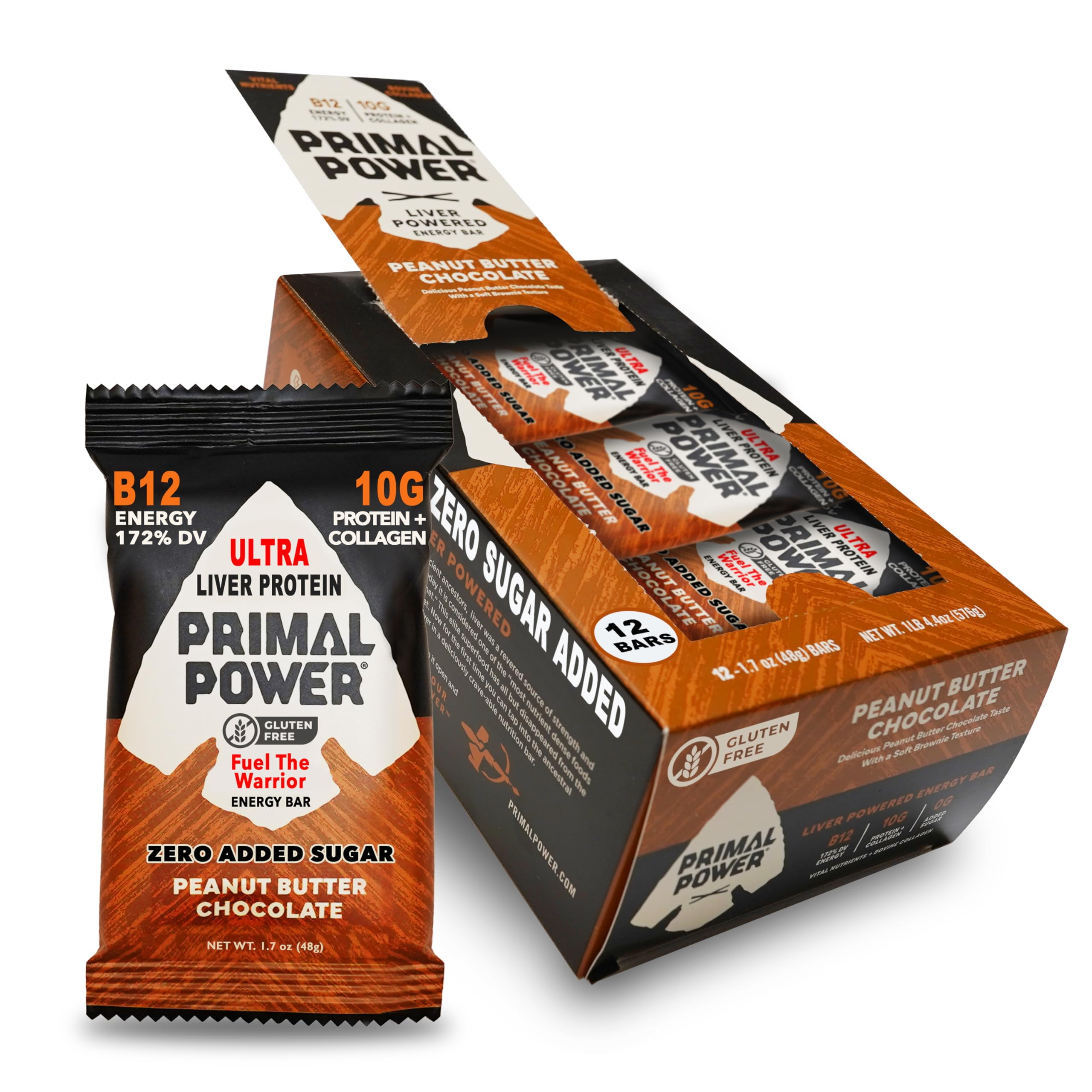 Primal Power Liver Powered CCF19 Nutrition Bars - B12 Energy Boost, 10g ...