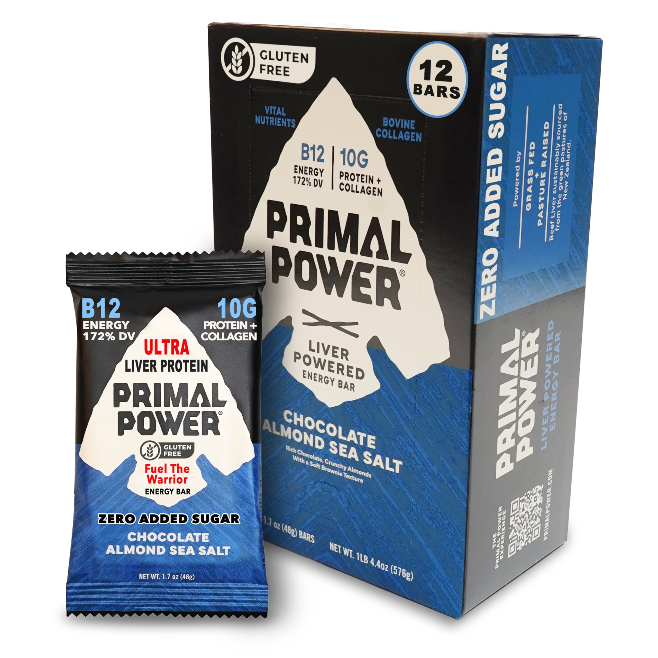 Primal Power Liver Powered Nutrition HYZ01 Bars - B12 Energy Boost, 10g Protein, Vitamins ...