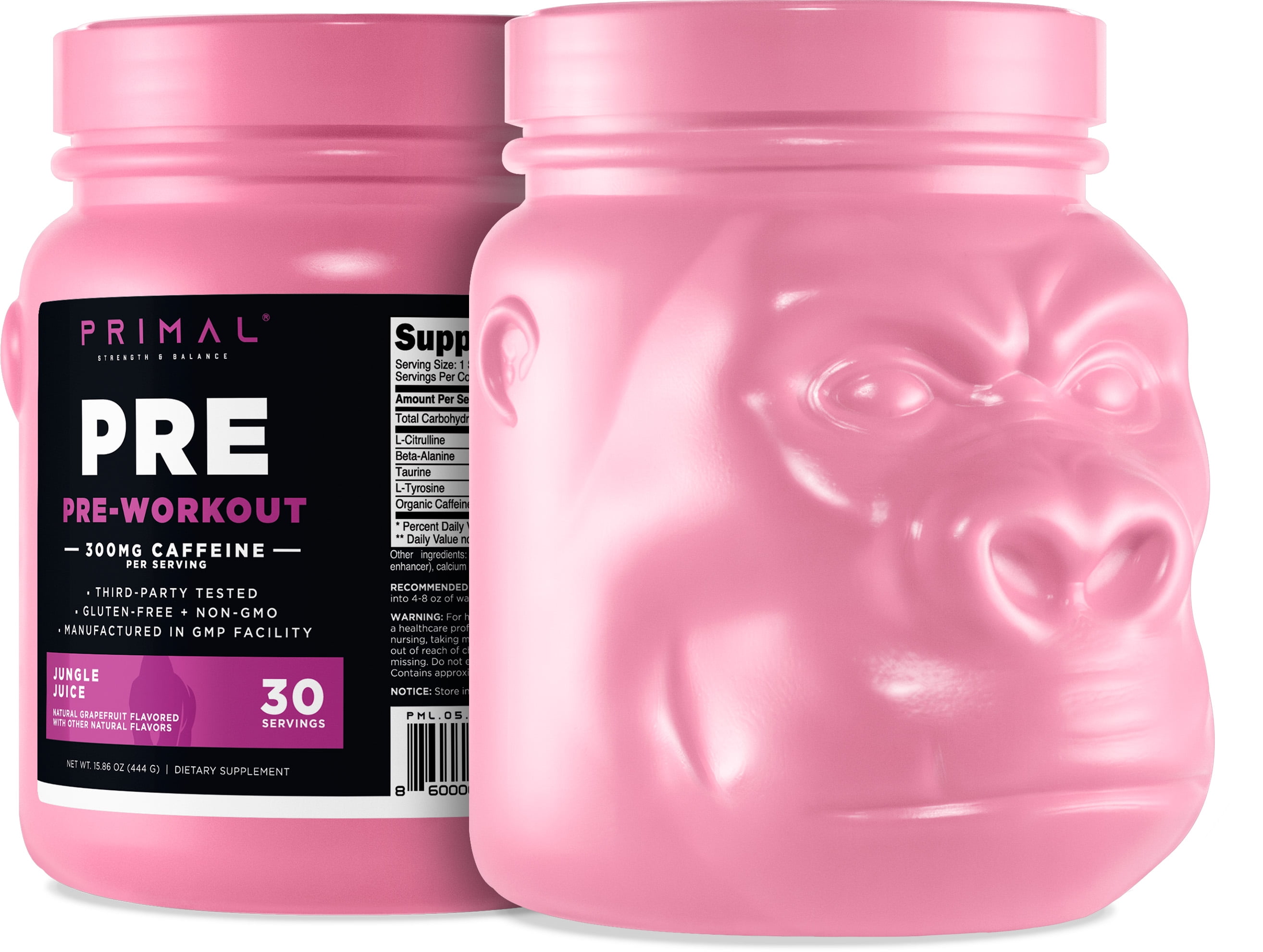 Primal Pre-Workout Jungle Juice (30 Servings) (Grapefruit Flavored ...