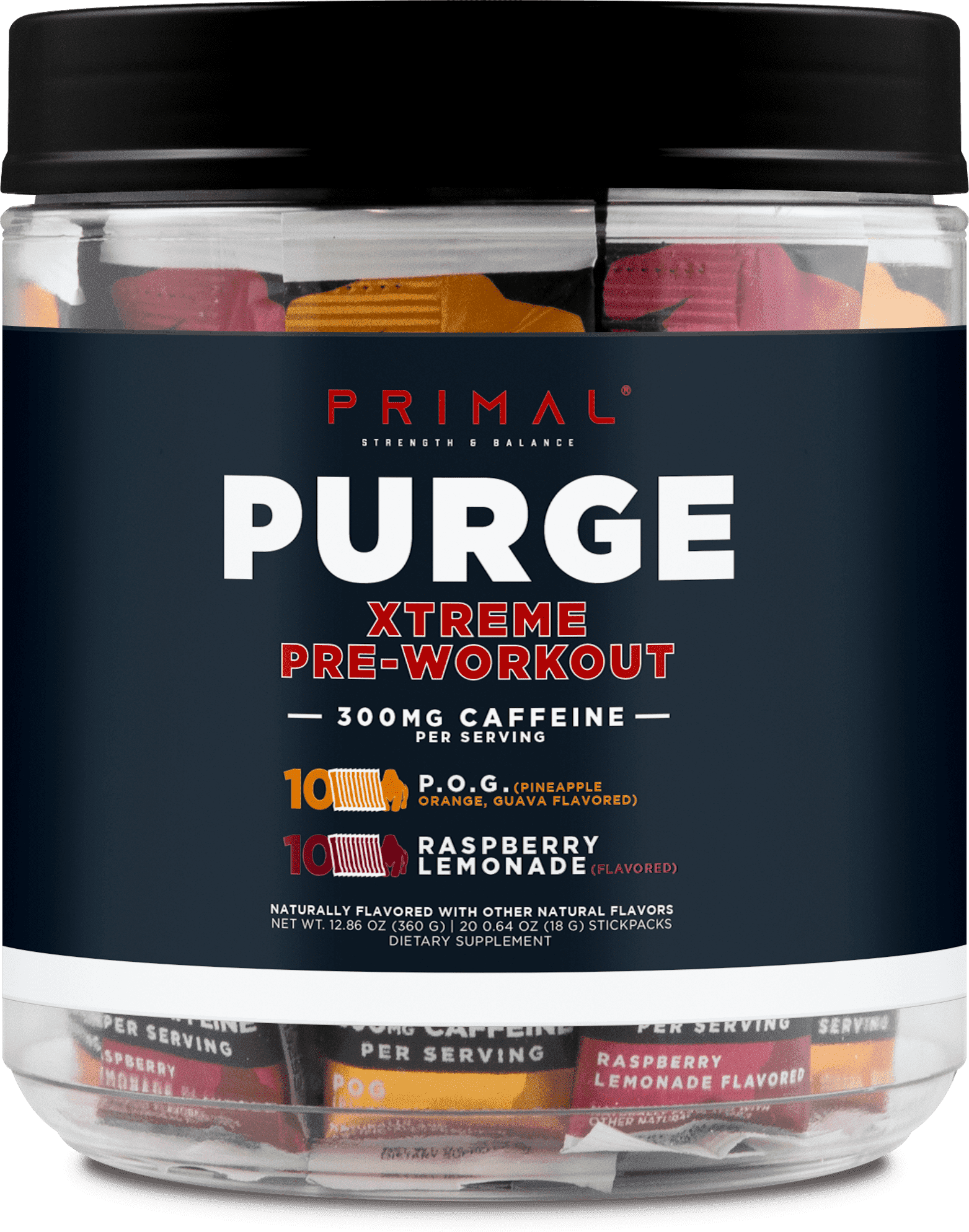 Primal Purge Xtreme Pre-Workout Variety Pack, Pineapple Orange Guava ...