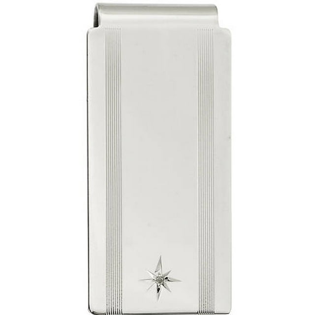 Primal Rhodium-plated Kelly Waters Star .001ct Diamond Hinged Money ...