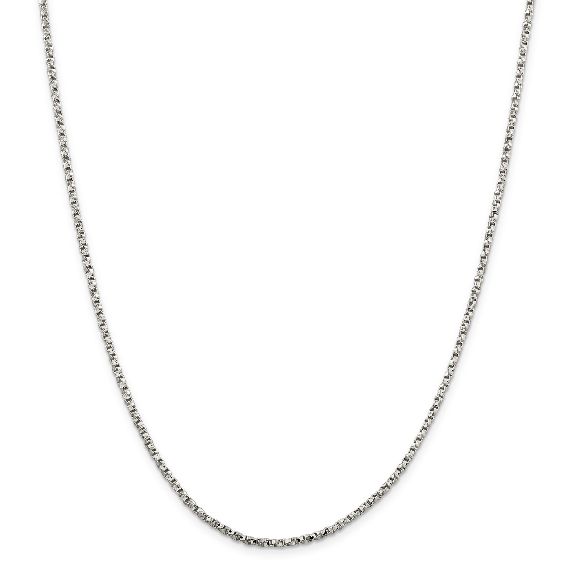 Primal Silver Sterling Silver 2.25mm Twisted Box Chain - Walmart.com