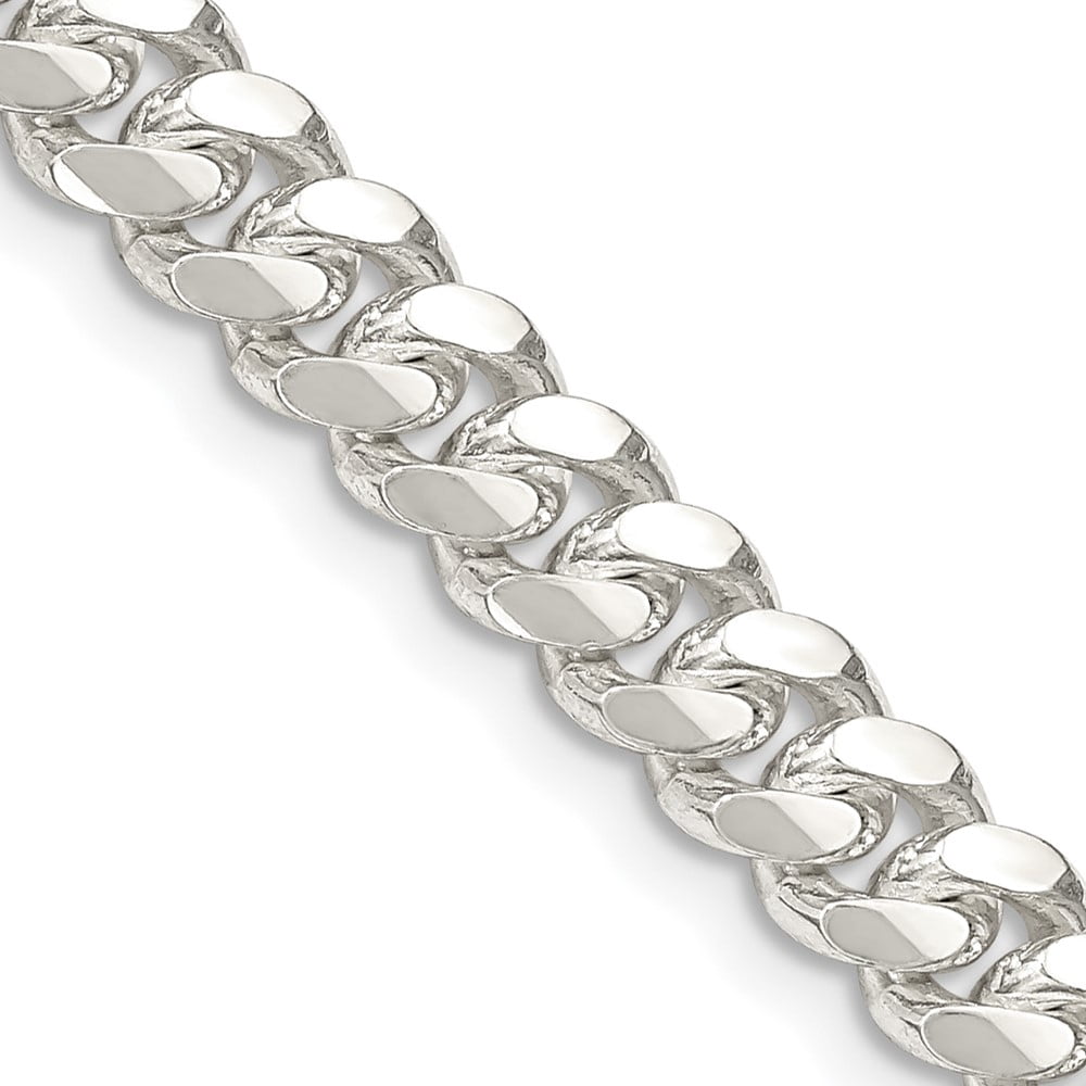 Primal Silver Sterling Silver 6.4mm Polished Domed Curb Chain - Walmart ...