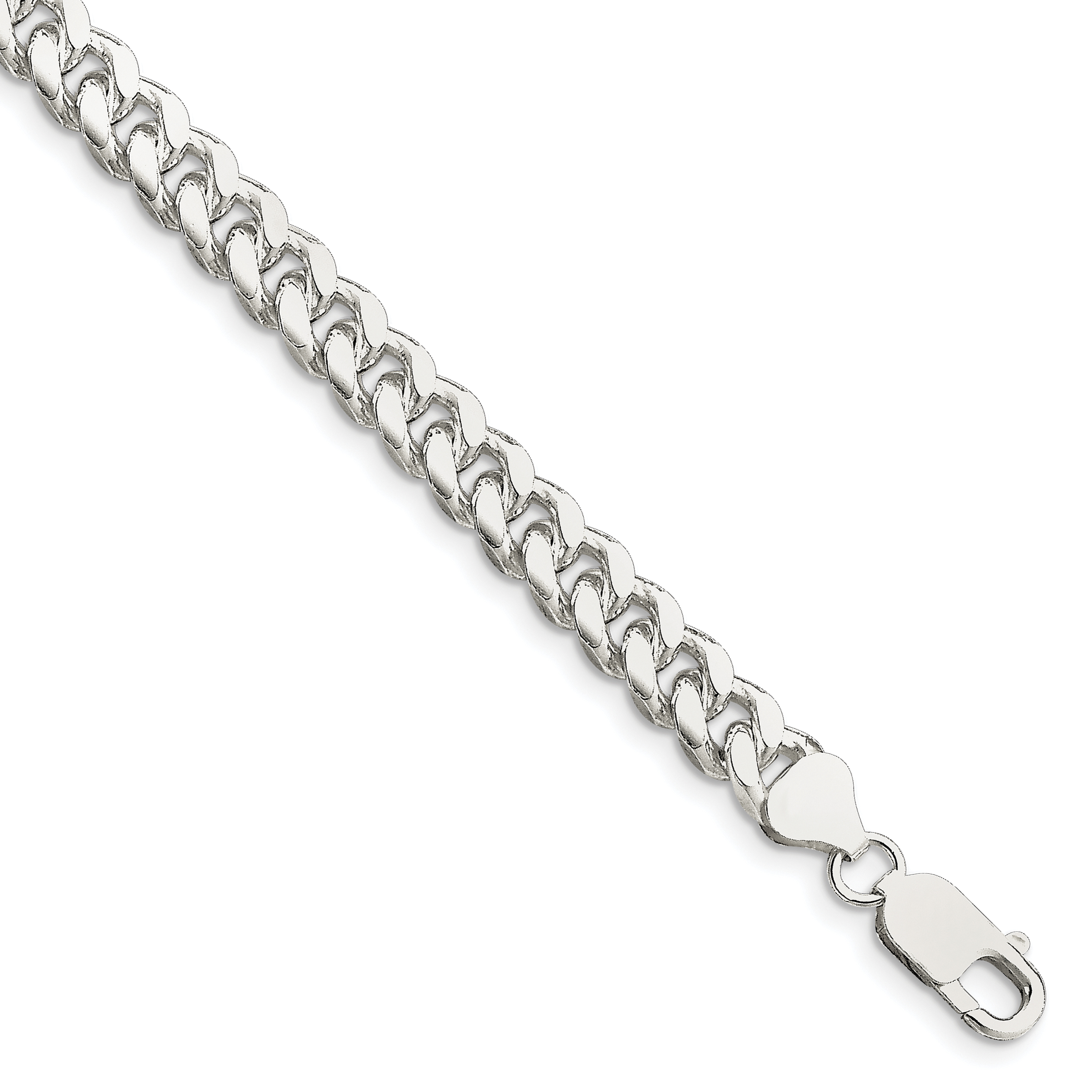 Primal Silver Sterling Silver 7.0mm Domed Curb Chain Bracelet - Walmart.com