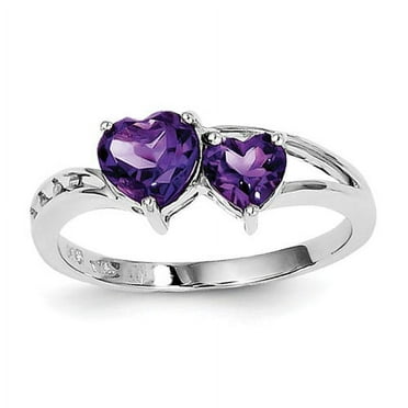 Primal Silver Sterling Silver Rhodium Morganite Heart Ring - Walmart.com