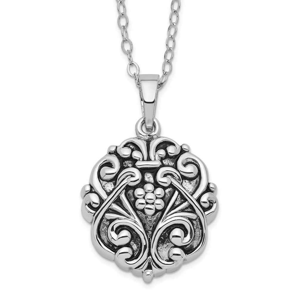 Primal Silver Sterling Silver Antiqued Circle Remembrance Ash Holder 18 ...
