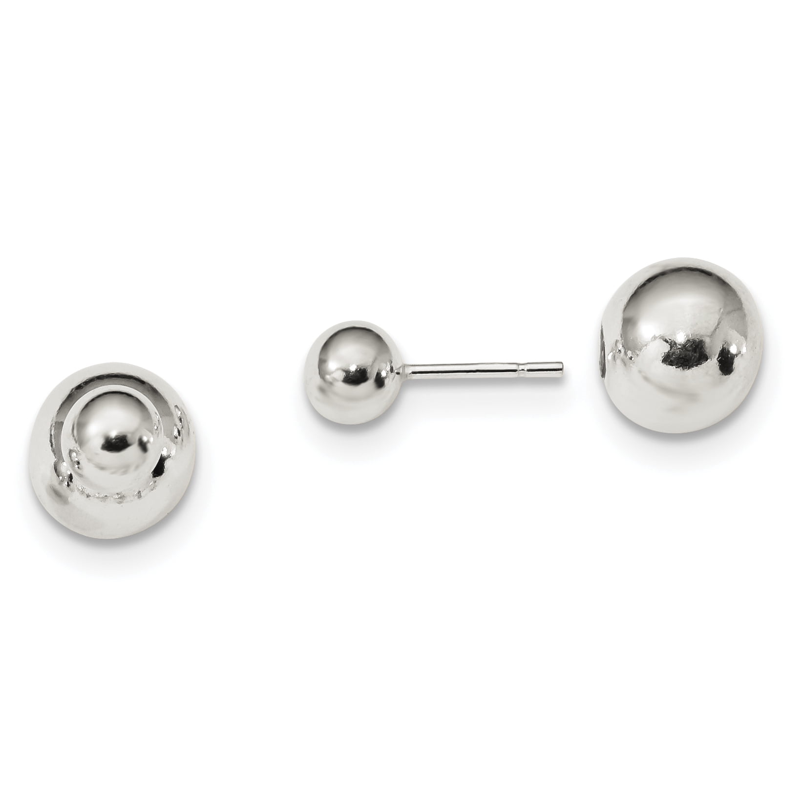 Primal Silver Sterling Silver Ball Front Back Post Earrings - Walmart.com