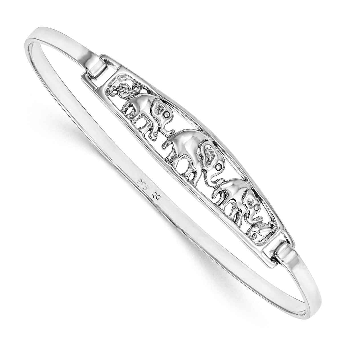 Primal Silver Sterling Silver Elephant Hinged Bangle - Walmart.com