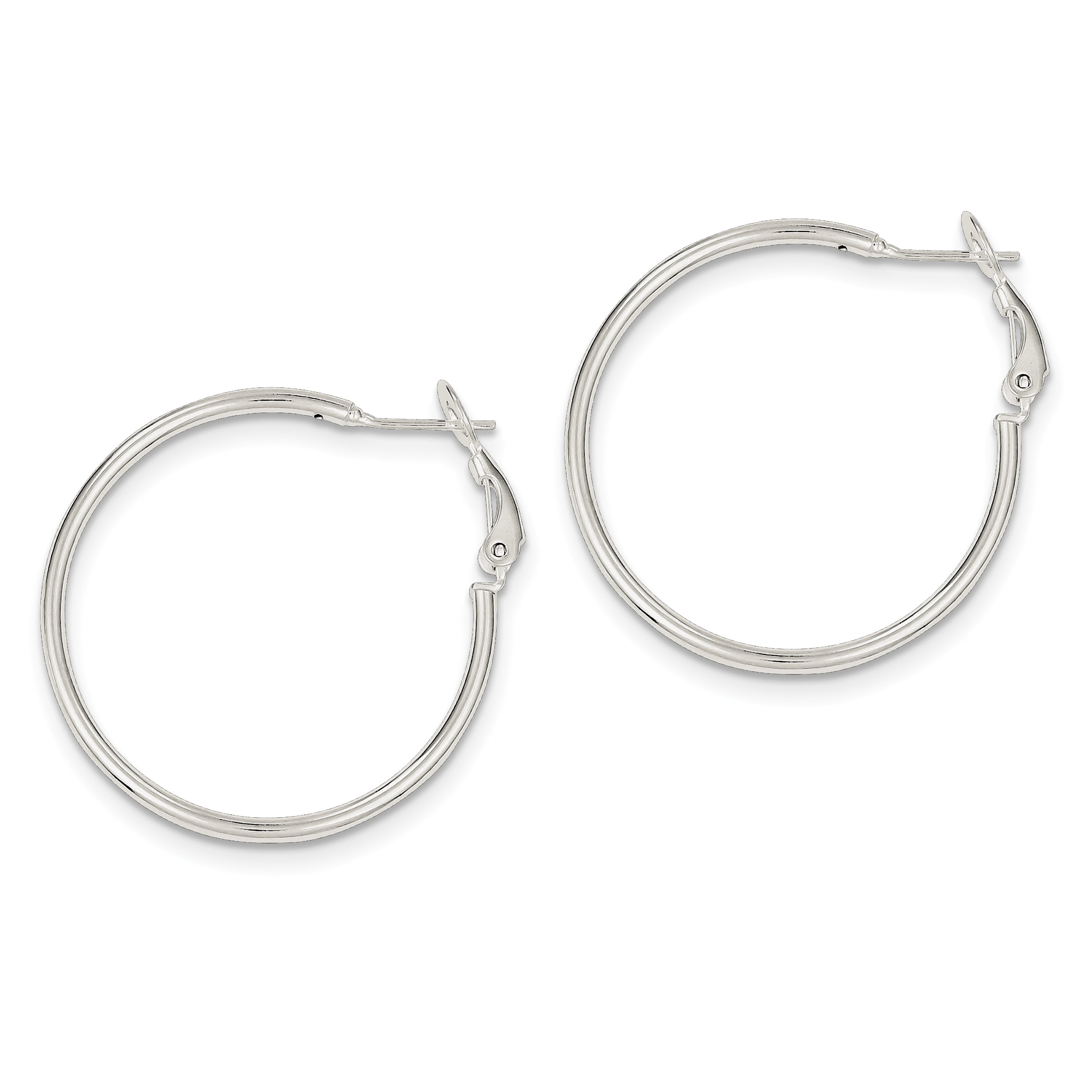 Primal Silver Sterling Silver Omega Back Hoop Earrings - Walmart.com