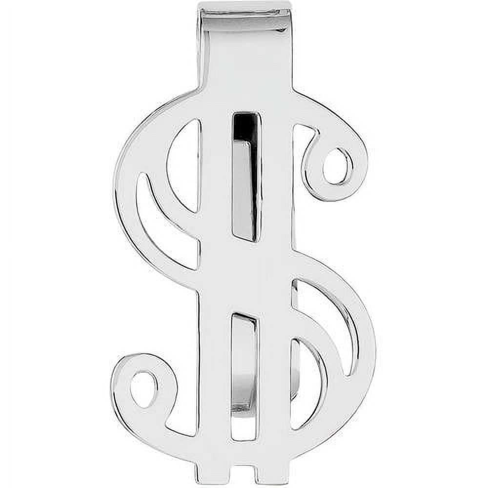 Primal Silver Sterling Silver Rhodium-Plated Dollar Sign Money Clip ...
