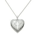 Primal Silver Sterling Silver Rhodium-plated 24mm Diamond-cut Cross Ash ...