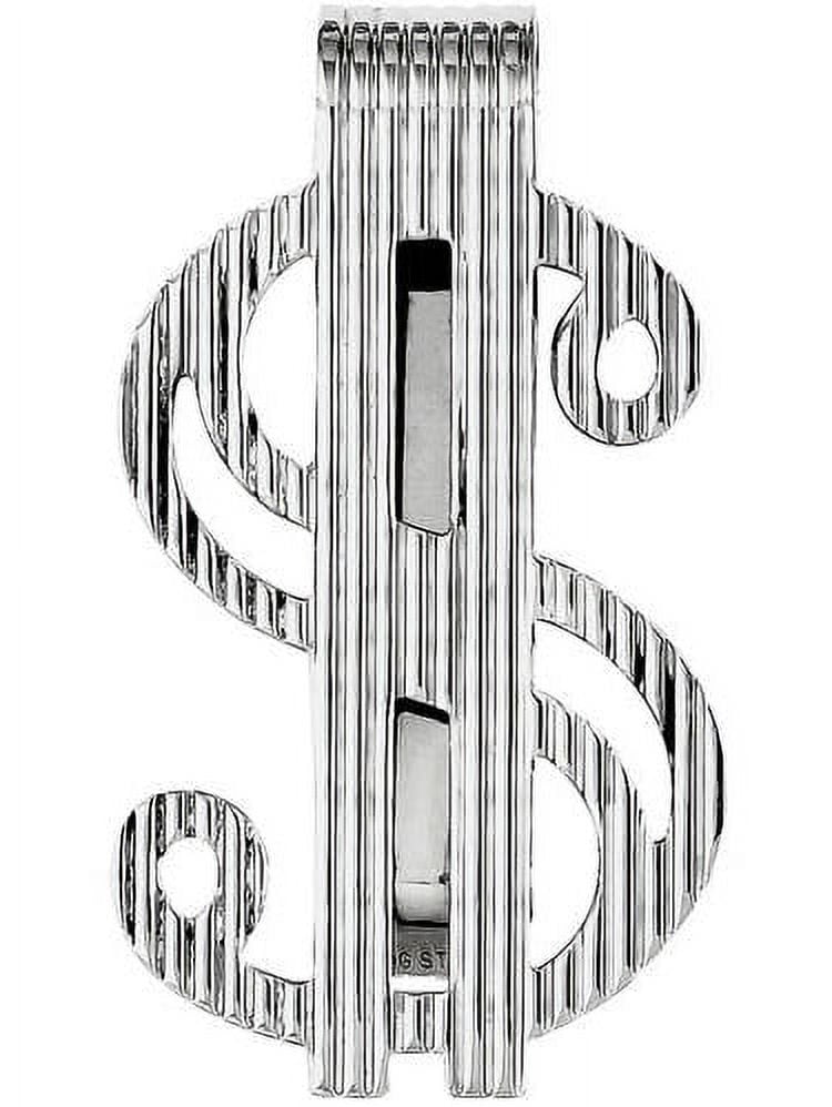 Primal Silver Sterling Silver Rhodium-plated Dollar Sign Money Clip ...