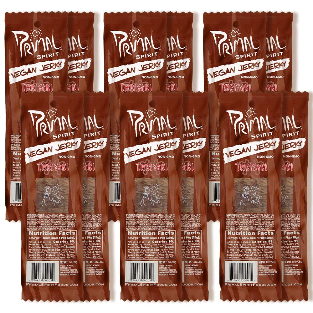 Primal Spirit Vegan Jerky IRF13 - “Classic Flavor” - Teriyaki, 10 g ...