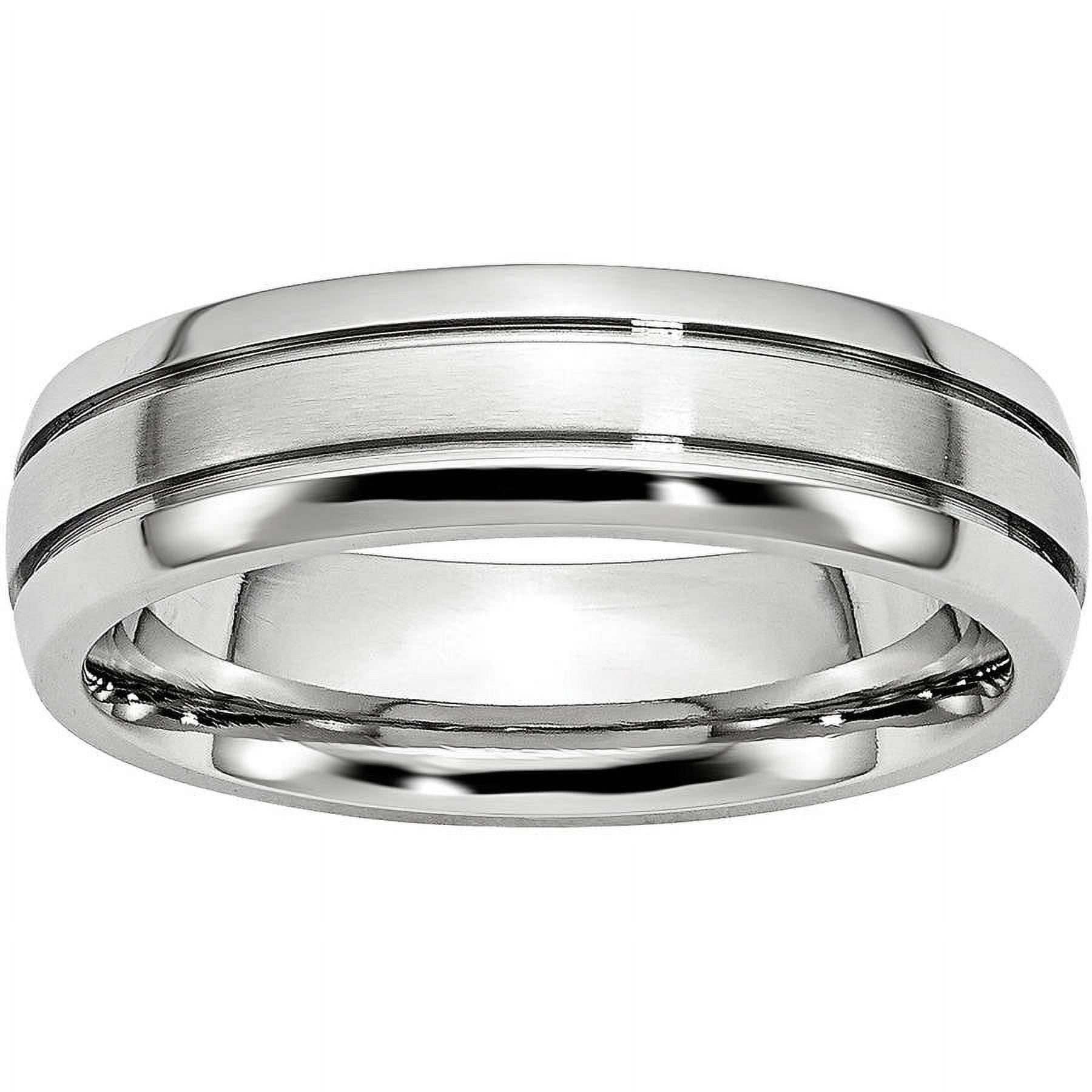 Primal Steel Cobalt Polished and Satin Grooved 6mm Band - Walmart ...