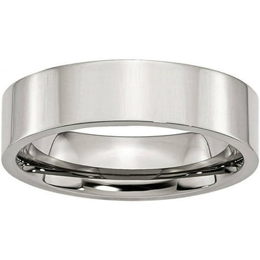 Titanium Beveled Edge, Concave 6mm Brushed & Polished Band - Walmart.com