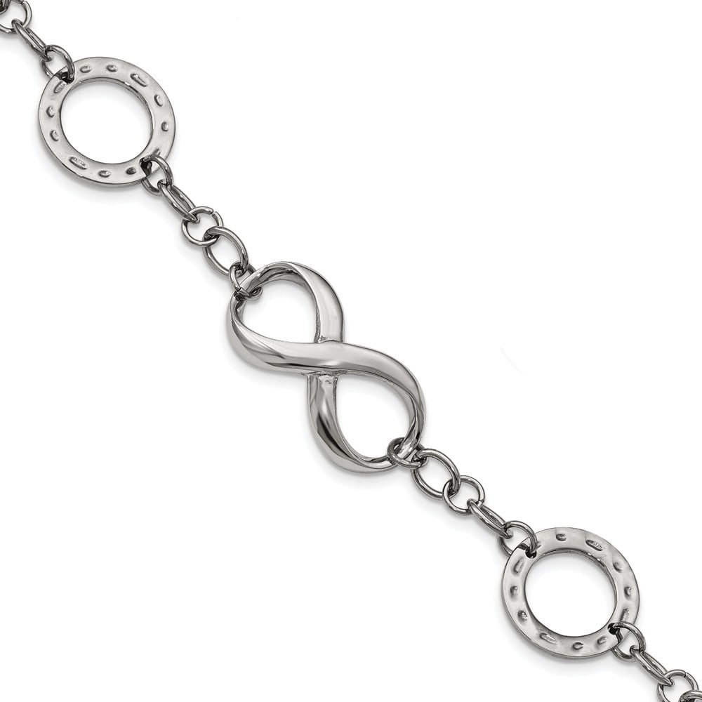 Primal Steel Stainless Steel Infinity Symbol and Anchor 7in Bracelet ...