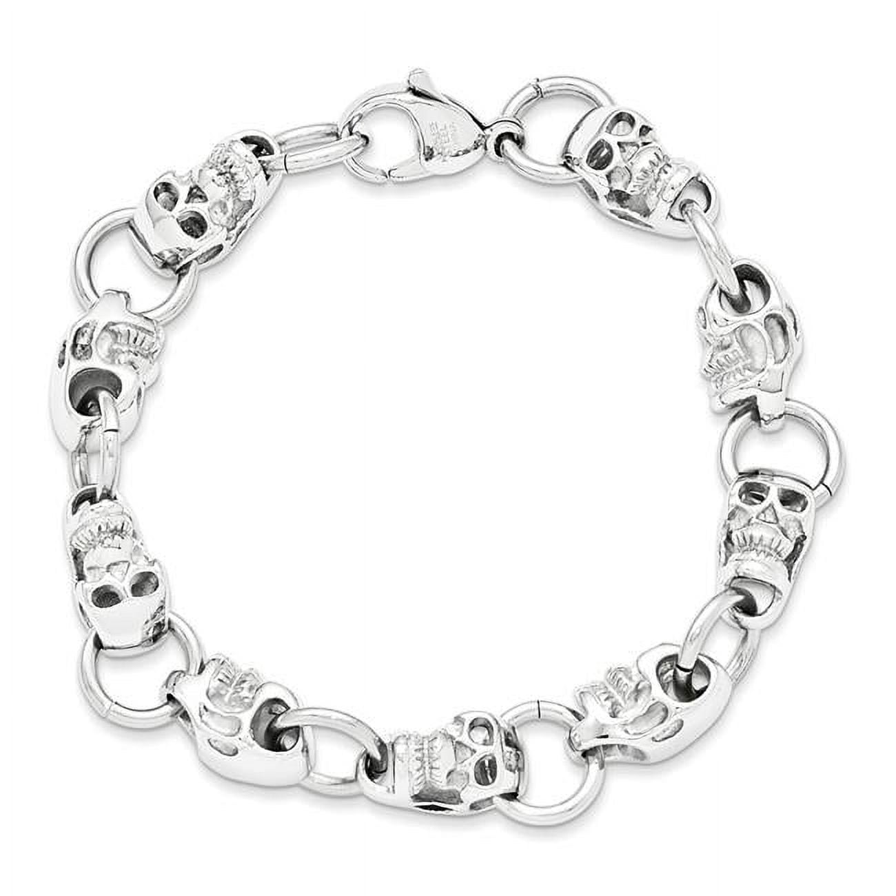 Primal Steel Stainless Steel Skulls 8.75in Bracelet - Walmart.com