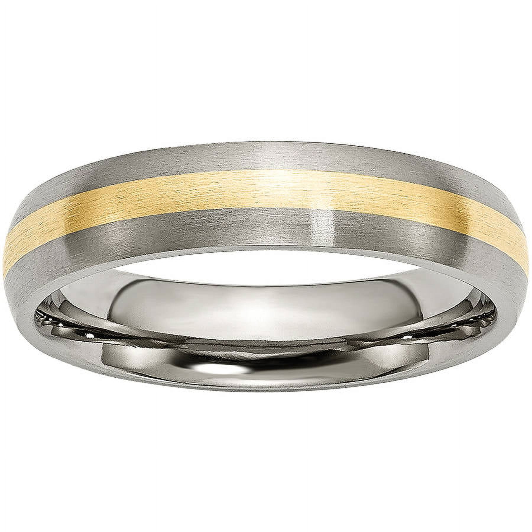 Primal Steel Titanium 14 Karat Yellow Inlay 5mm Brushed Band - Walmart ...