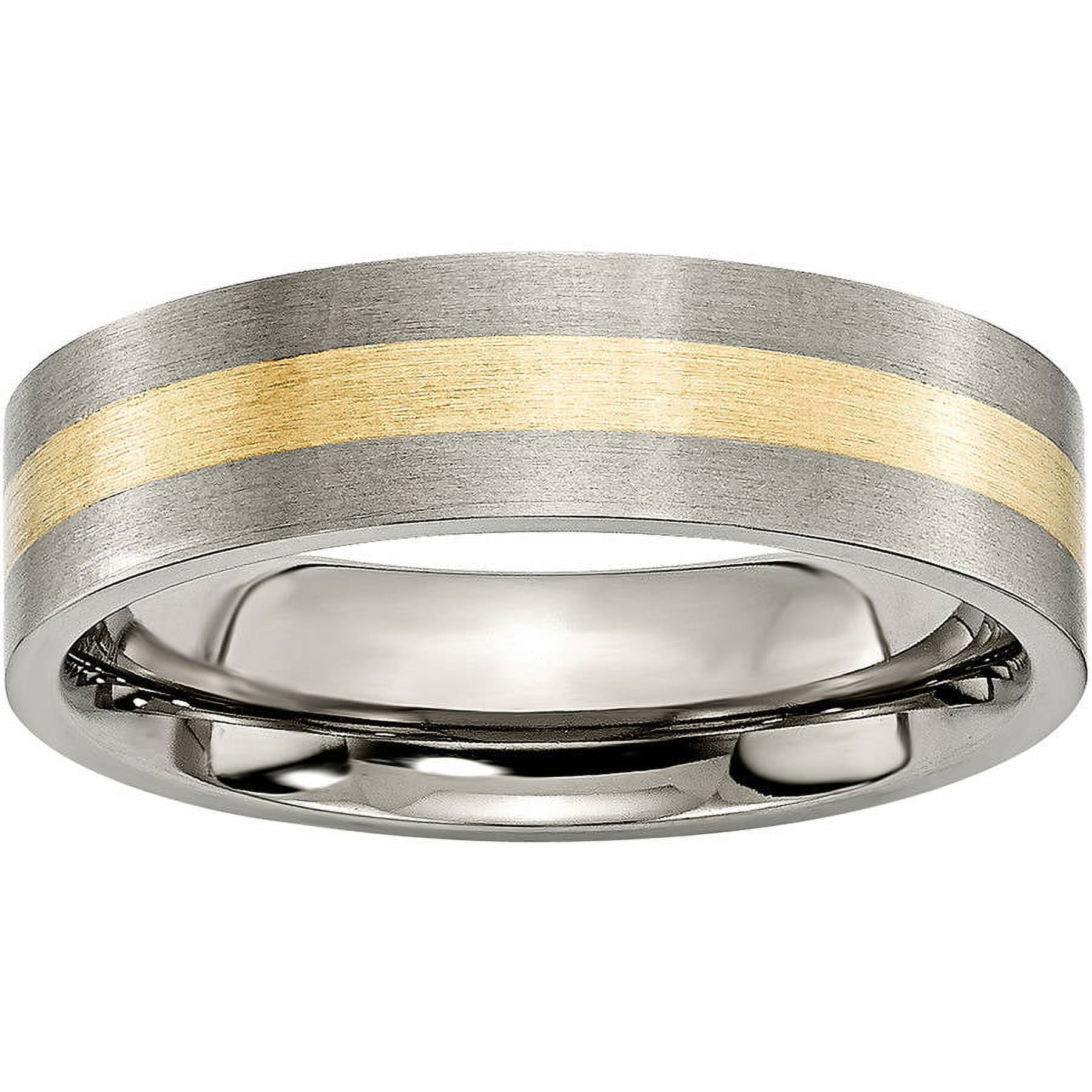 Chisel Titanium Brushed with 14k Gold Inlay 6mm Flat Band - Walmart.com
