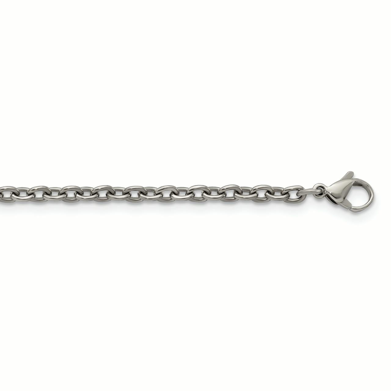 Primal Steel Titanium Polished 3.5mm 22-inch Cable Chain - Walmart.com