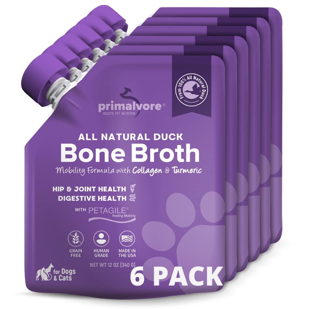 Primalvore All-Natural Duck Bone Broth for Dogs &Cats, Mobility Formula ...