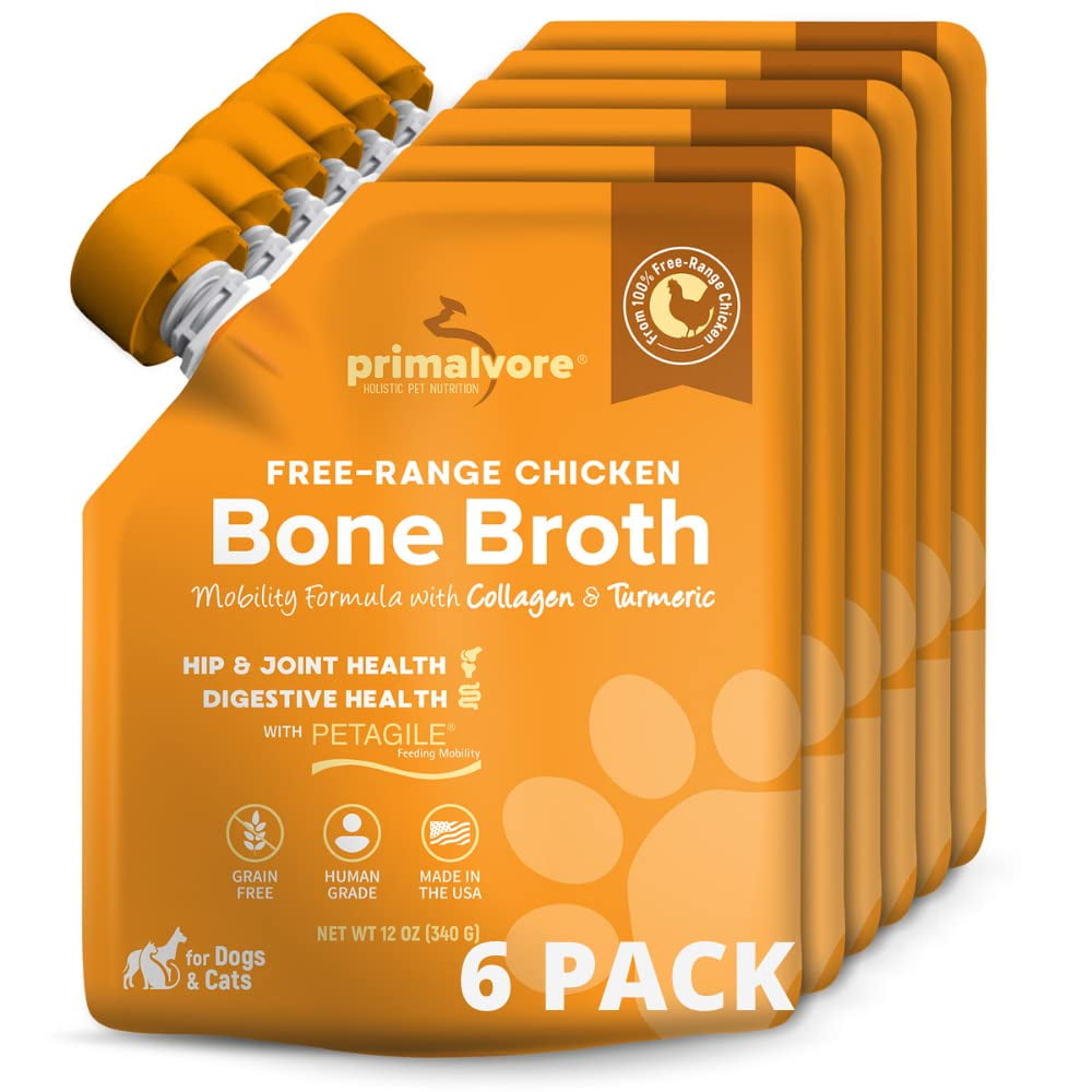 Primalvore Free-Range Bone Broth for Dogs &Cats, Mobility Formula w ...