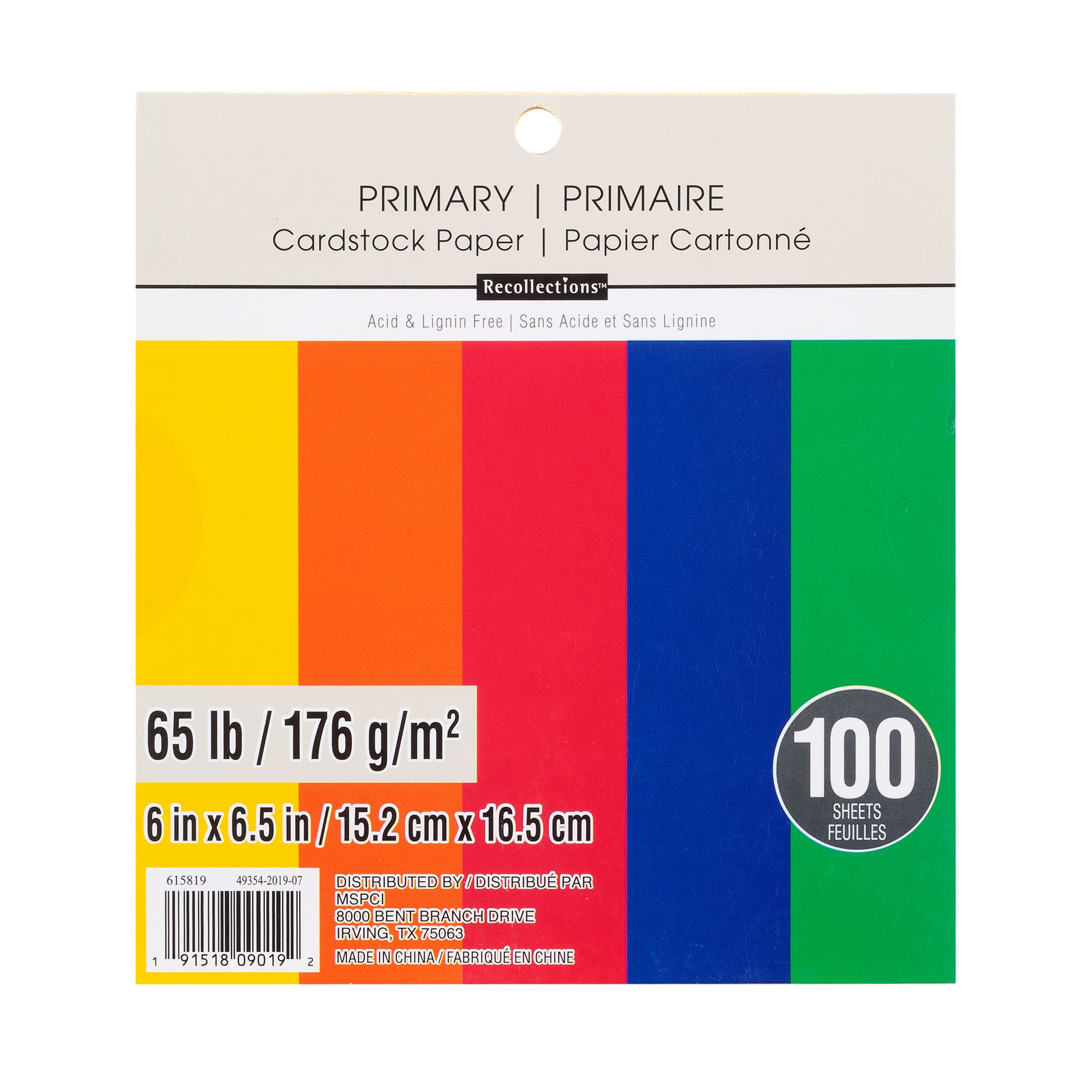Primary 6" x 6.5" Cardstock Paper by Recollections™, 100 Sheets ...