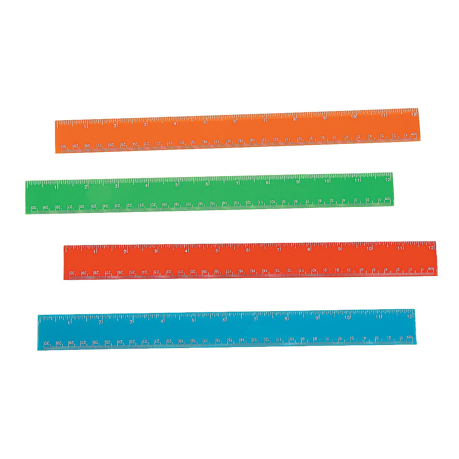 Primary Colored Rulers - Stationery - 12 Pieces - Walmart.com